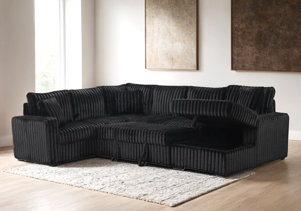 Sonic Black Sectional – Direct Discount Furniture & Mattress LLC